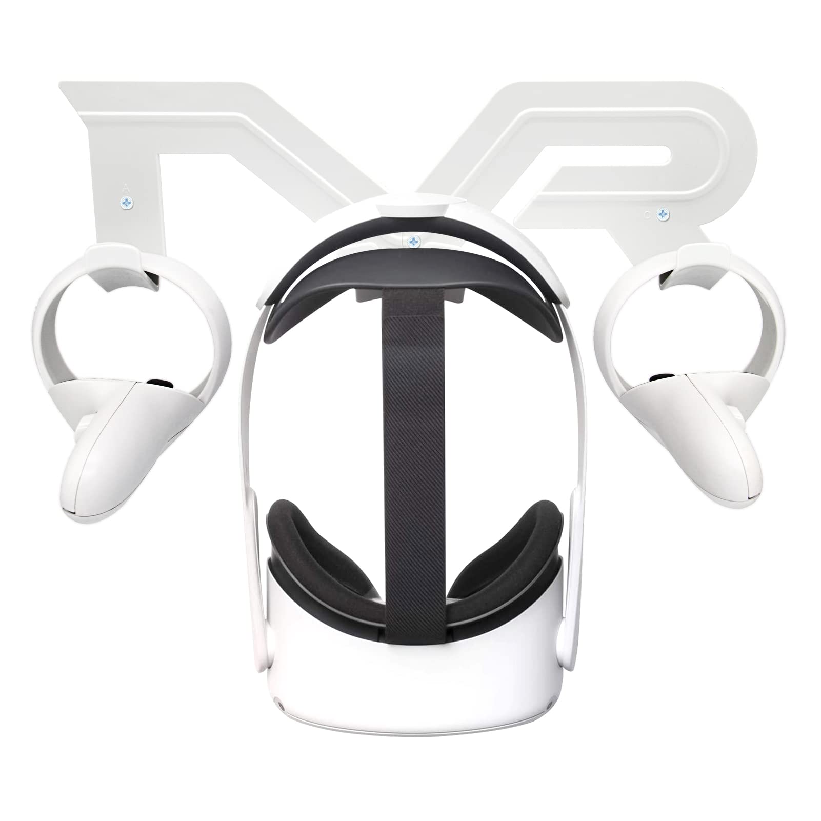 VRbrother Wall Mount Storage Hook Stand VR Headset with More Devices The Universal Wall Mount Hanger for Oculus Quest2,Oculus Rift-S,HTC ViveVive ProVive Cosmos,HP Reverb G2,Valve Index PSVR (White)