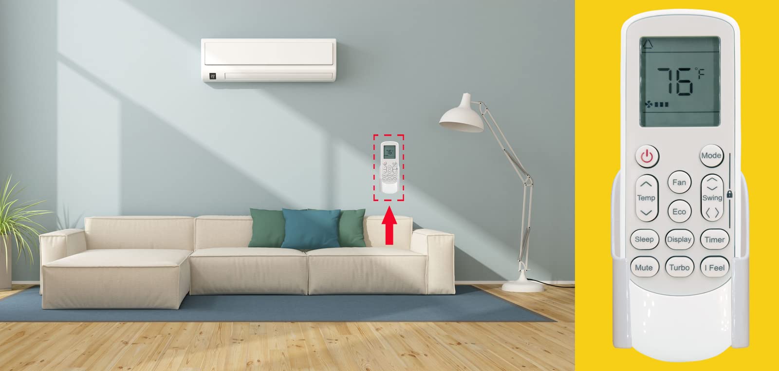 Replacement Remote Control for Traiden Air TCS121M EMTCS121A CMTCS121A EMTHS121A CMTHS121A EMTCS122A CMTCS122A EMTHS122A CMTHS122A Mini Split System AC Air Conditioner