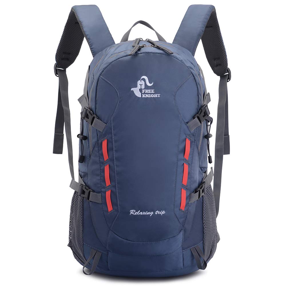 Bseash 40L Waterproof Hiking Camping Backpack,Outdoor Sport Lightweight Daypack Travel Bag for Mountaineering Skiing Climbing Cycling (Navy Blue)