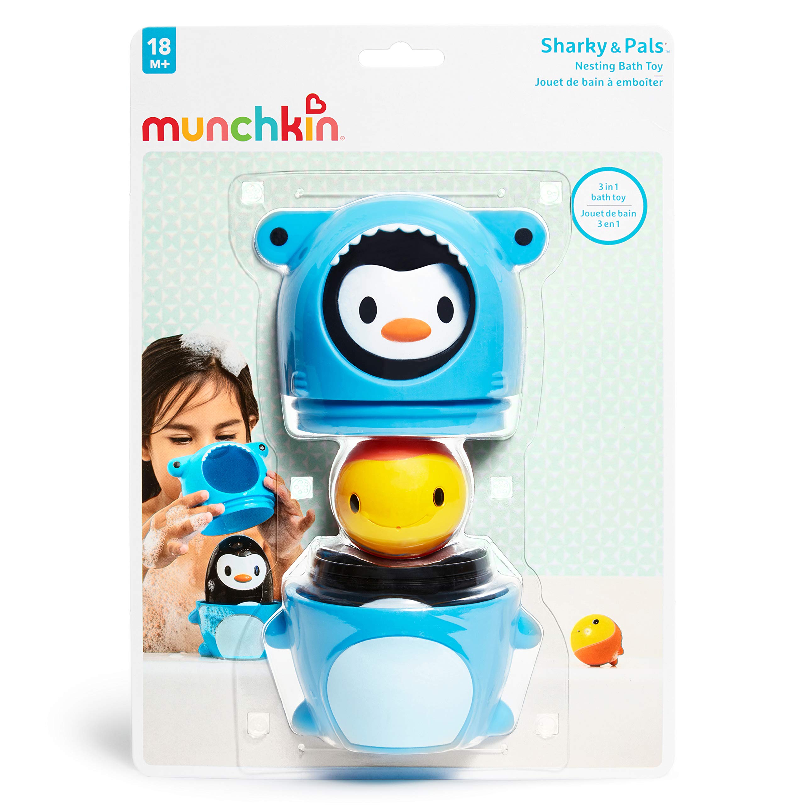 Munchkin® Sharky & Pals™ Nesting Bath Toy, Blue