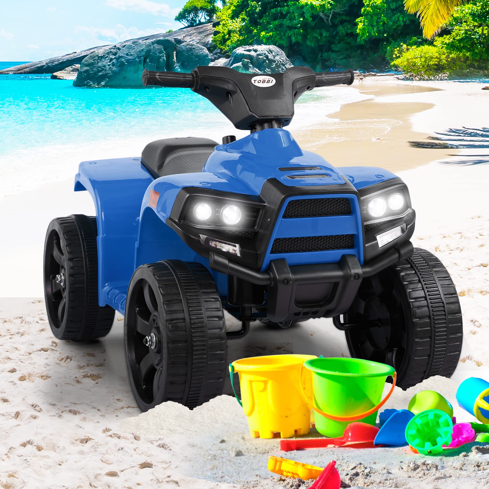 TOBBI Ride on ATV Four Wheeler for Kids1-3,Electric 4 Wheeler ATV Quad Ride OnCar Toy with LED Headlights, Horn, Speedlndicator (Pink Camo)
