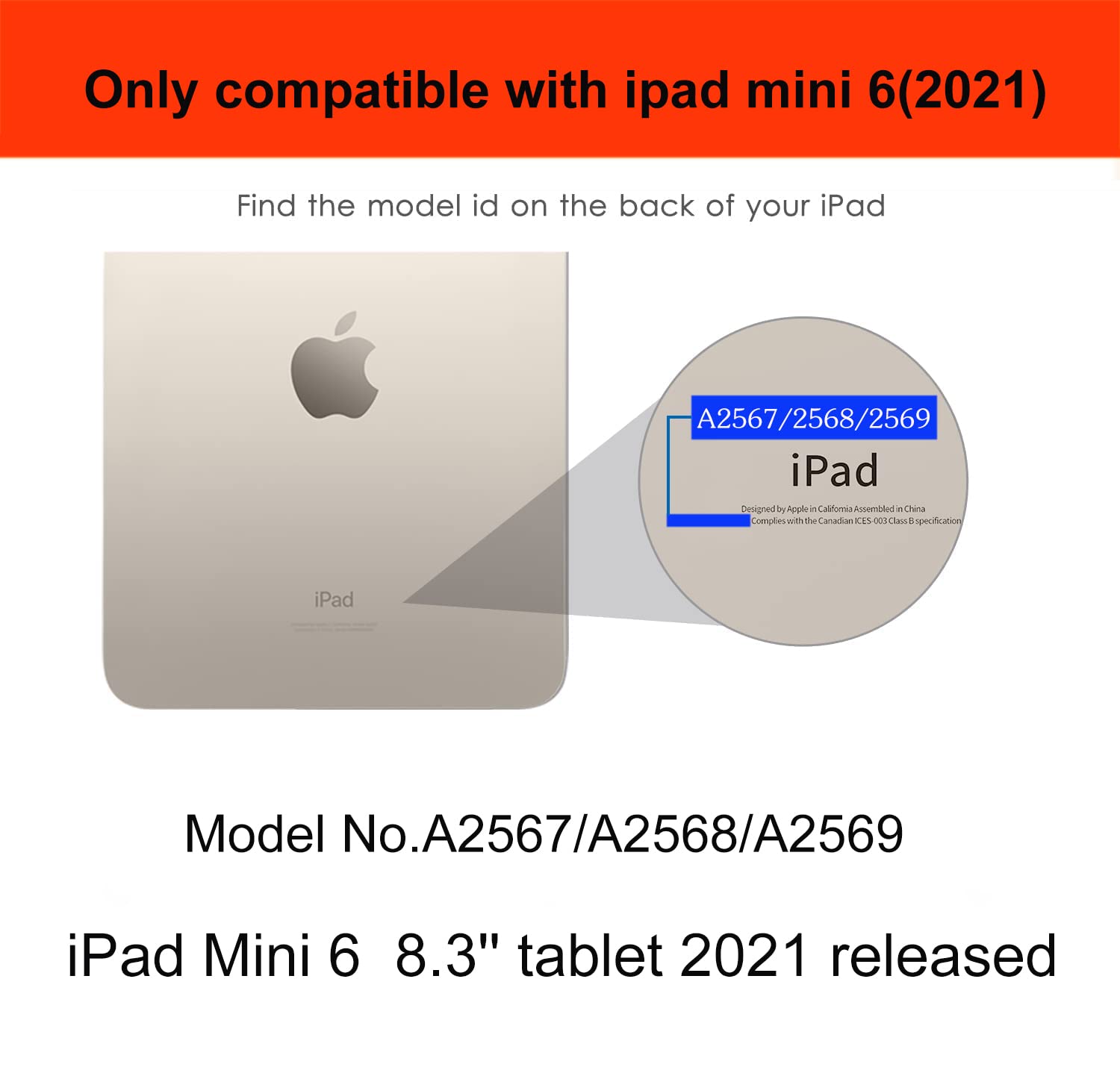 FANRTE iPad Mini 7 Case (A17 Pro) 2024, iPad Mini 6 Case 2021, iPad Mini 7th/6th Generation Case 8.3 Inch,Premium PU Leather Folio Stand Cover with Pencil Holder and Multi-Viewing Angles(Dark Blue)
