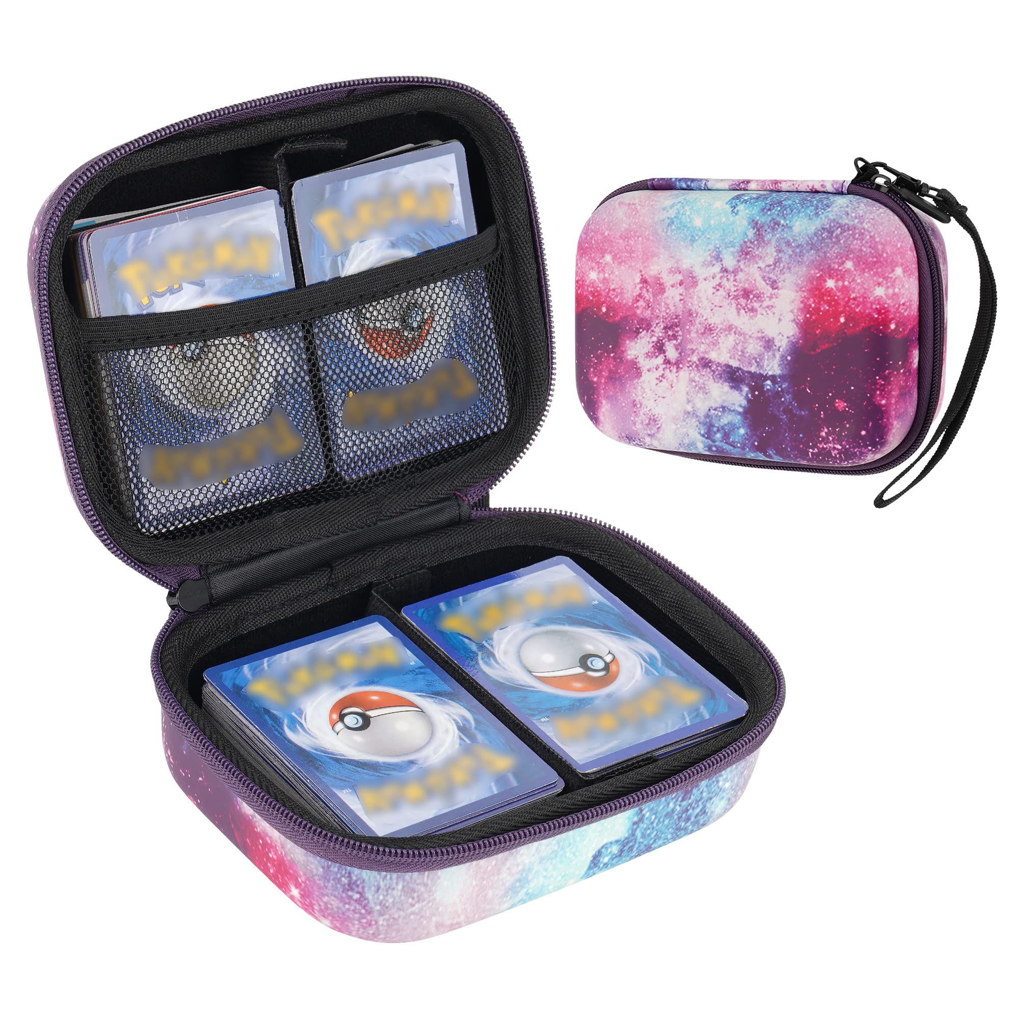 Brappo TCG Trading Card Case,Compatible with Skip Bo,Set Enterprises Five Crowns Card Games&baseball card,Soccer Cards and various game cards,Fits up to 400 Cards. (Not including Cards)(pink)