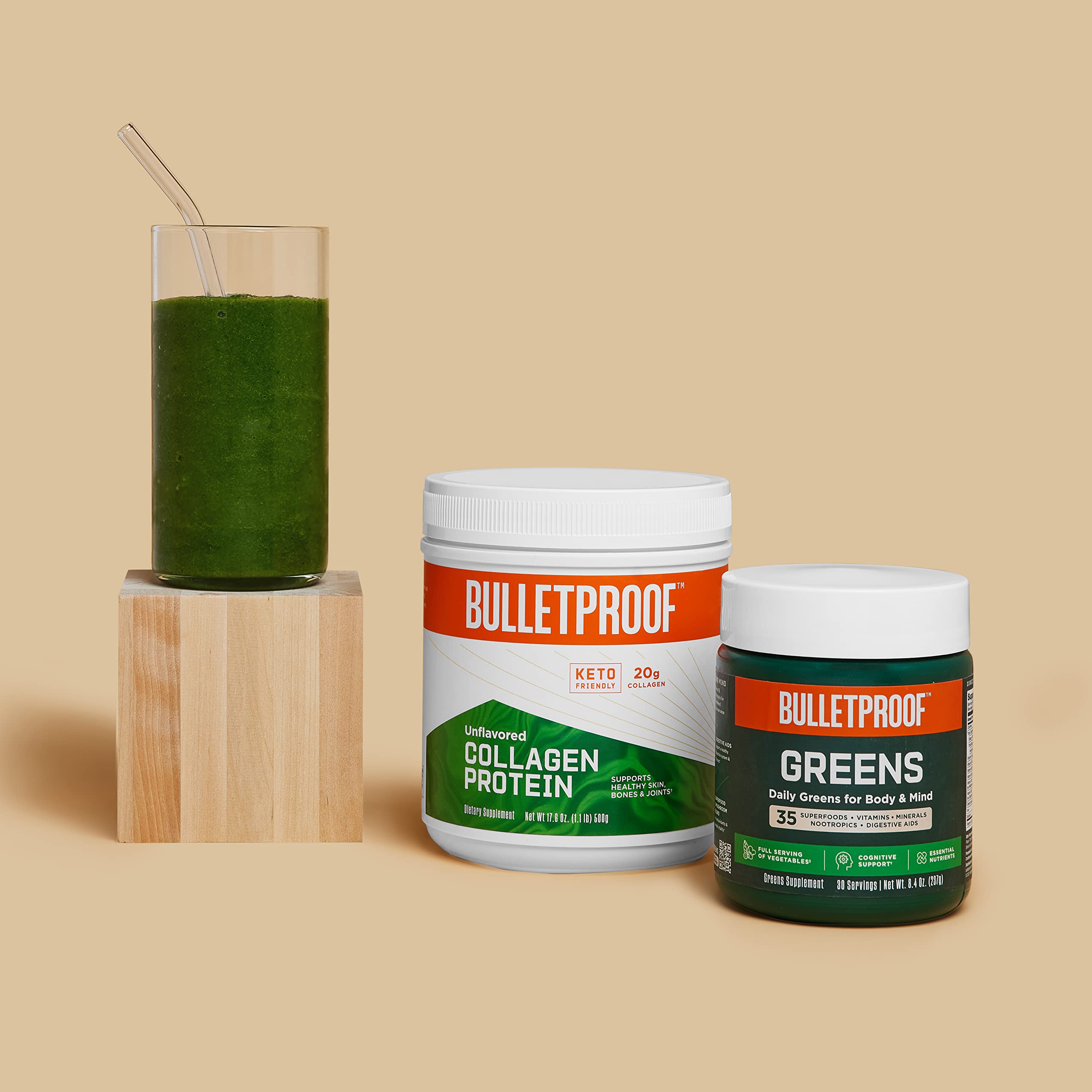 Bulletproof Honey Mint Stress Relief Collagen Peptide Protein, 8.5 Ounces (1 Count), Natural Supplement Relaxation with Ashwagandha, Magnesium and Holy Basil