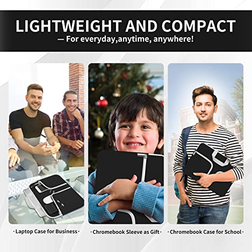HESTECH Chromebook Case 11.6" Laptop Sleeve Neoprene Computer Bag Protective Case for Samsung Chromebook 4 Flex 3 11" Acer Spin 311 Lenovo Dell,Black