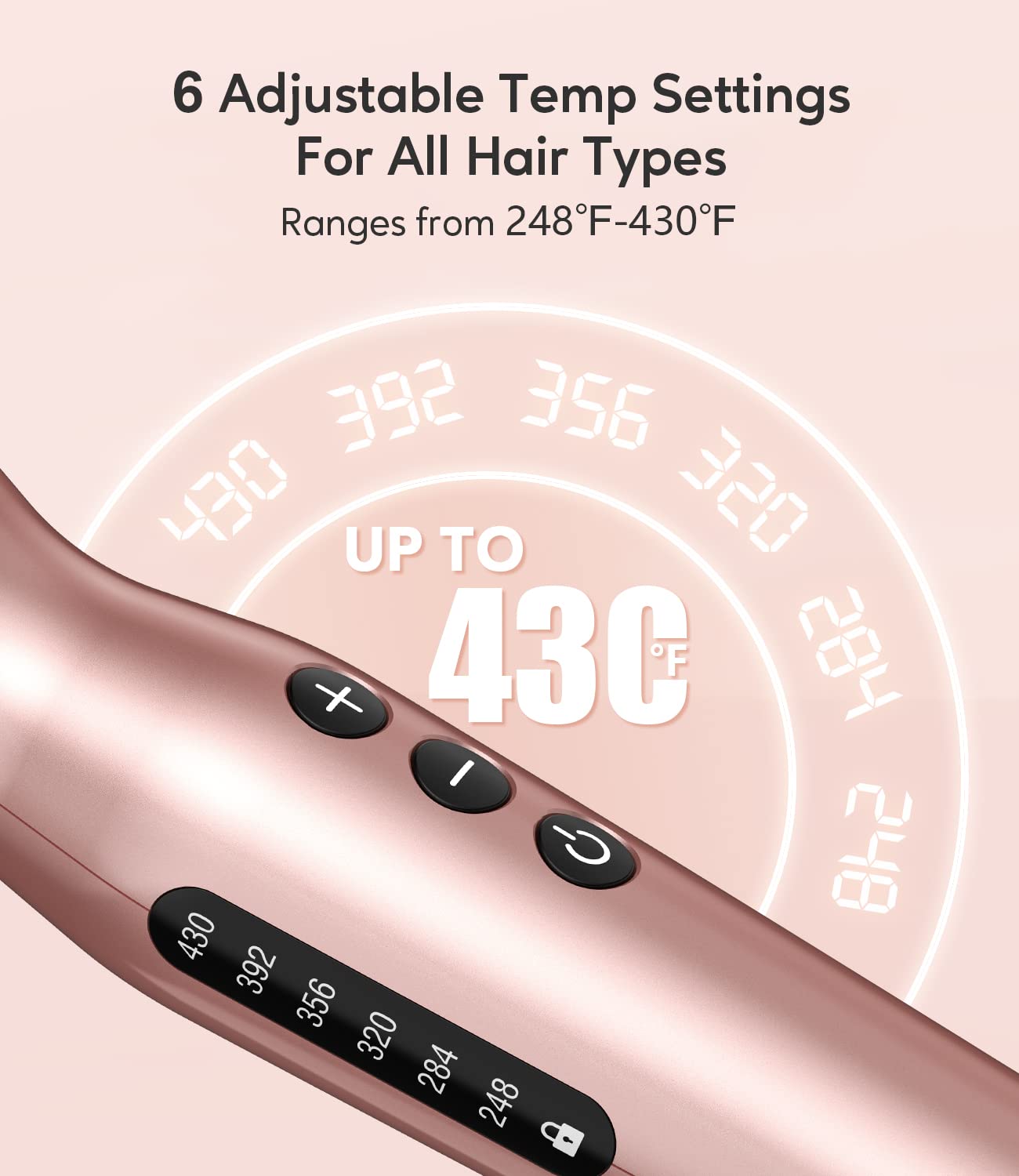 FARERY Tourmaline Ceramic Curling Wand - 1 Inch Barrel with Keratin & Argan Oil Infusion, 6 Adjustable Temperatures, Auto Shut-Off, and Dual Voltage