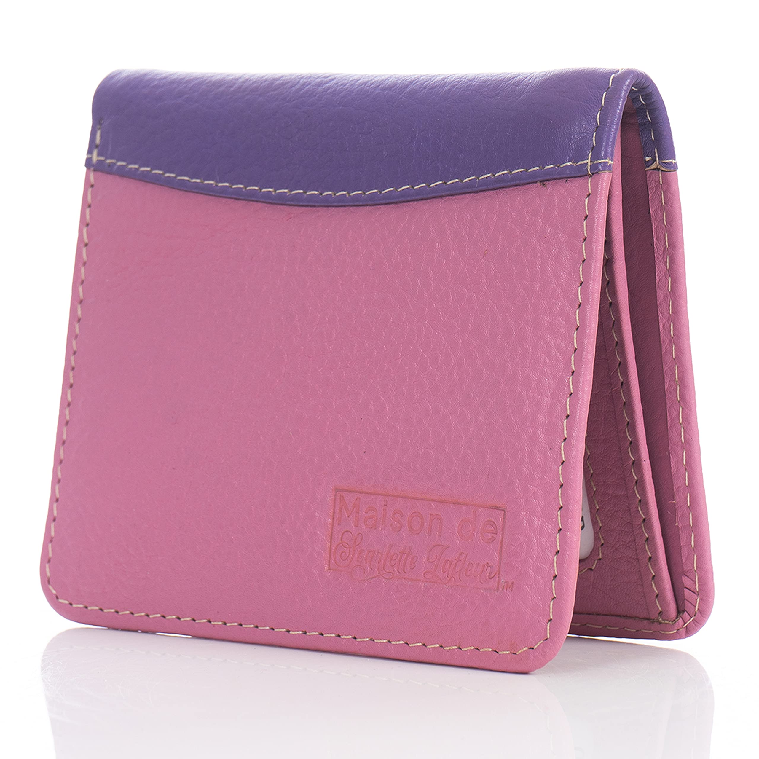 Scarlette Lafleur Womens Wallet with Rfid Wallet Women can be Secure Genuine Leather Ladies Wallet Wristlet Girls Wallet Pink Purple Bifold Women's Wallets Compact Id Card Holder