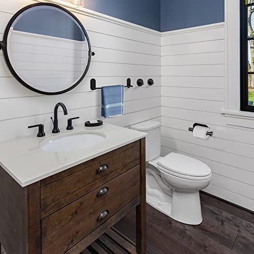 HouseAid 5-Piece Self Adhesive Towel Holder Set for Bathroom, Adhesive Bathroom Hardware Accessories Including Towel Ring, Toilet Paper Holder, 18β Towel Bar and 2 Towel Hooks, Matte Black