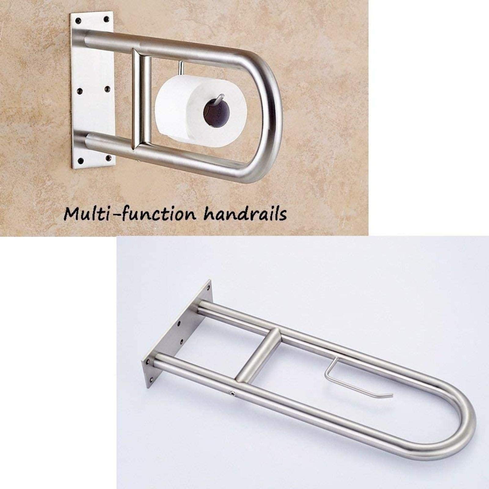HongLianRiven Bath Handle Towel Rail Bathroom Grab Bar, Toilet Armrest, Wall-Mounted Straight Hair Towel Rack, Shower Safety Handle Bathtub, Toilet, Kitchen