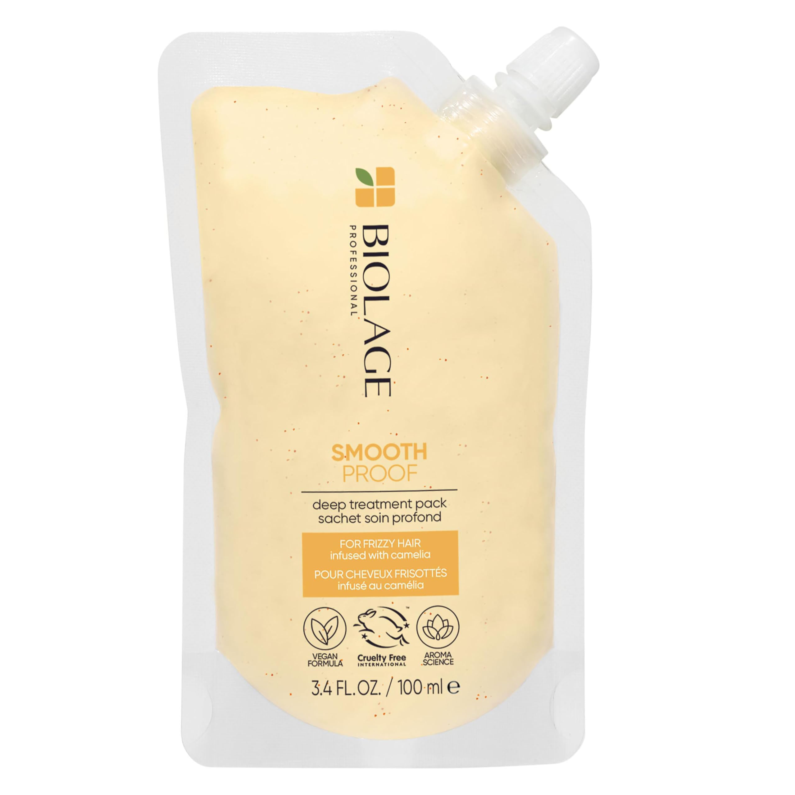 Biolage Smooth Proof Deep Treatment Pack | Multi-Use Hair Mask Controls Frizz | With Camellia & Castor Oil | Vegan & Paraben-Free | For Frizzy Hair | 3.4 Fl. Oz