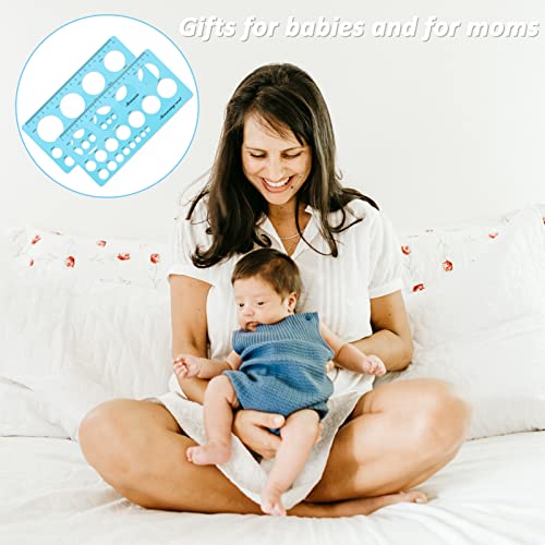Fuyamp Nipple Ruler,2 Pack Silicone Nipple Ruler with Soft Flange Size Measure Breast Flange Measuring Tool Breast Pump Sizing Tool New Mothers Musthaves(Blue)