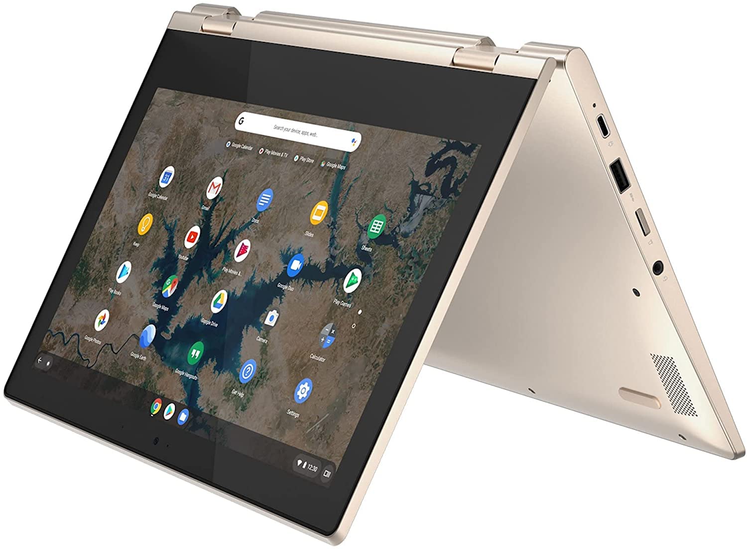 Lenovo Chromebook Flex 3 2-in-1 Convertible Laptop in Almond Intel Processor 64GB eMMC 4GB 11.6in IPS Touchscreen BT Webcam (Renewed)