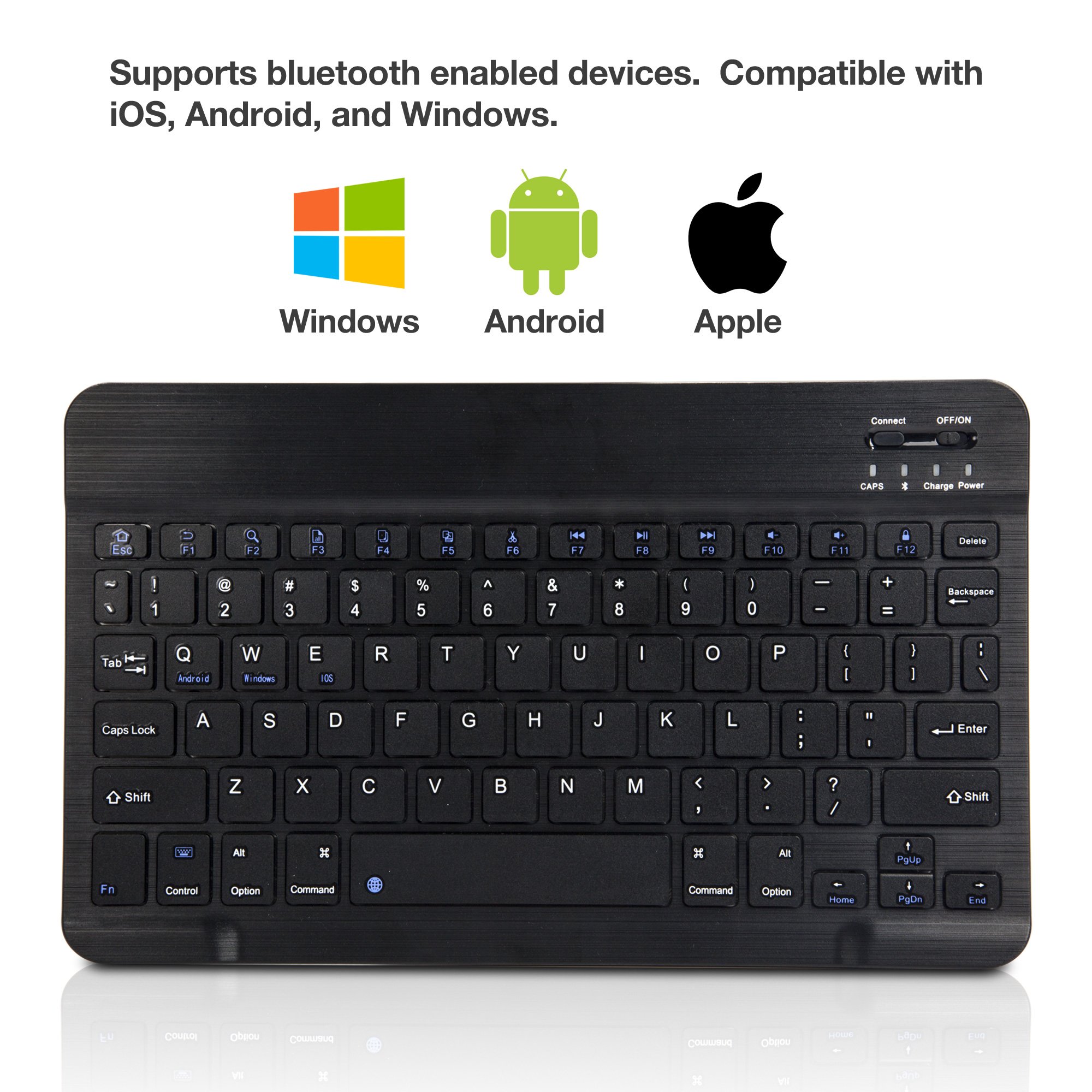 BoxWave Keyboard Compatible with Microsoft Surface Duo - SlimKeys Bluetooth Keyboard, Portable Keyboard with Integrated Commands for Microsoft Surface Duo - Jet Black
