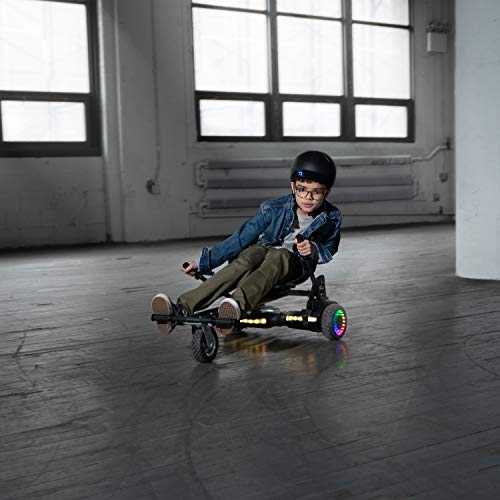 Jetson JetKart 2.0 Universal Hoverboard Attachment, 6" Tire, Bucket Seat, Adjustable Footrest Accommodates Most Heights, Ages 12+, Black, JKAR20-BK