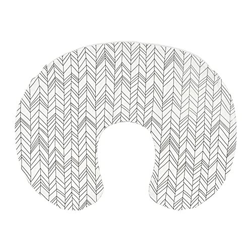 Nursing Pillow Cover 2 Pack for Breastfeeding Pillows 100% Cotton Soft Breastfeeding Nursing Pillow Cover for Moms Baby Boy or Infant (Geometry &Leopard)