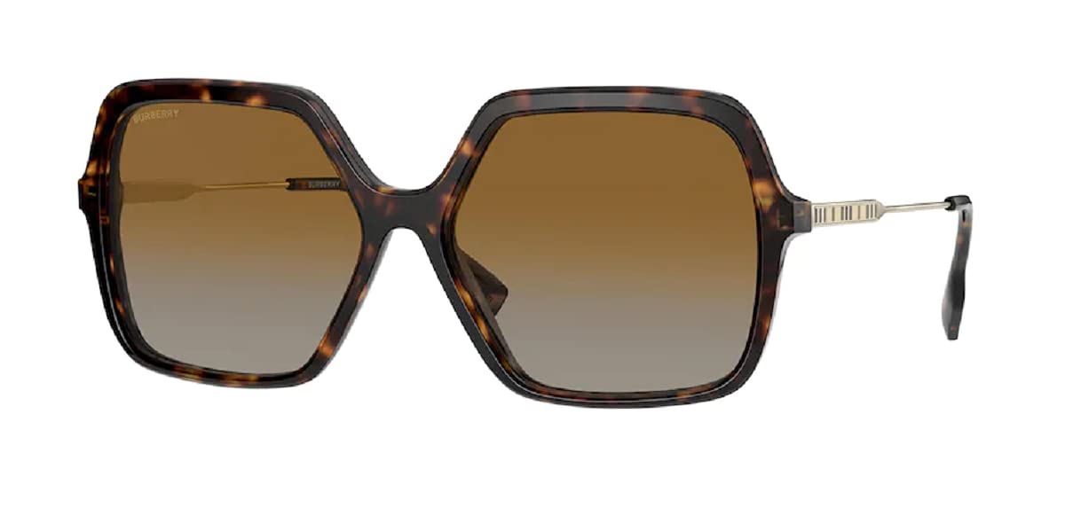 BURBERRY BE4324 Isabella 3002T5 59MM Dark Havana/Polarized Brown Gradient Square Sunglasses for Women + BUNDLE With Designer iWear Eyewear Kit