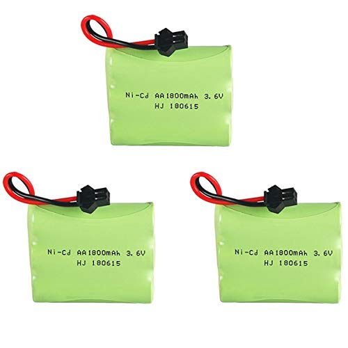 Parts & Accessories 2PCS 3.6v NICD Battery Pack 3.6V 1800mah Ni-CD Battery for Remote Control Toy Car Boat Truck Model RC Toys Battery - (Color: 1PCS)