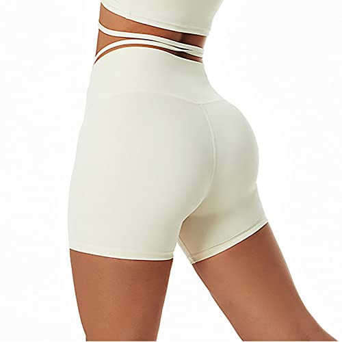 CATOO High Waist Patchwork Moisture Wicking Fitness Short Shorts Machine Washable Yoga Shorts For Running (XL)