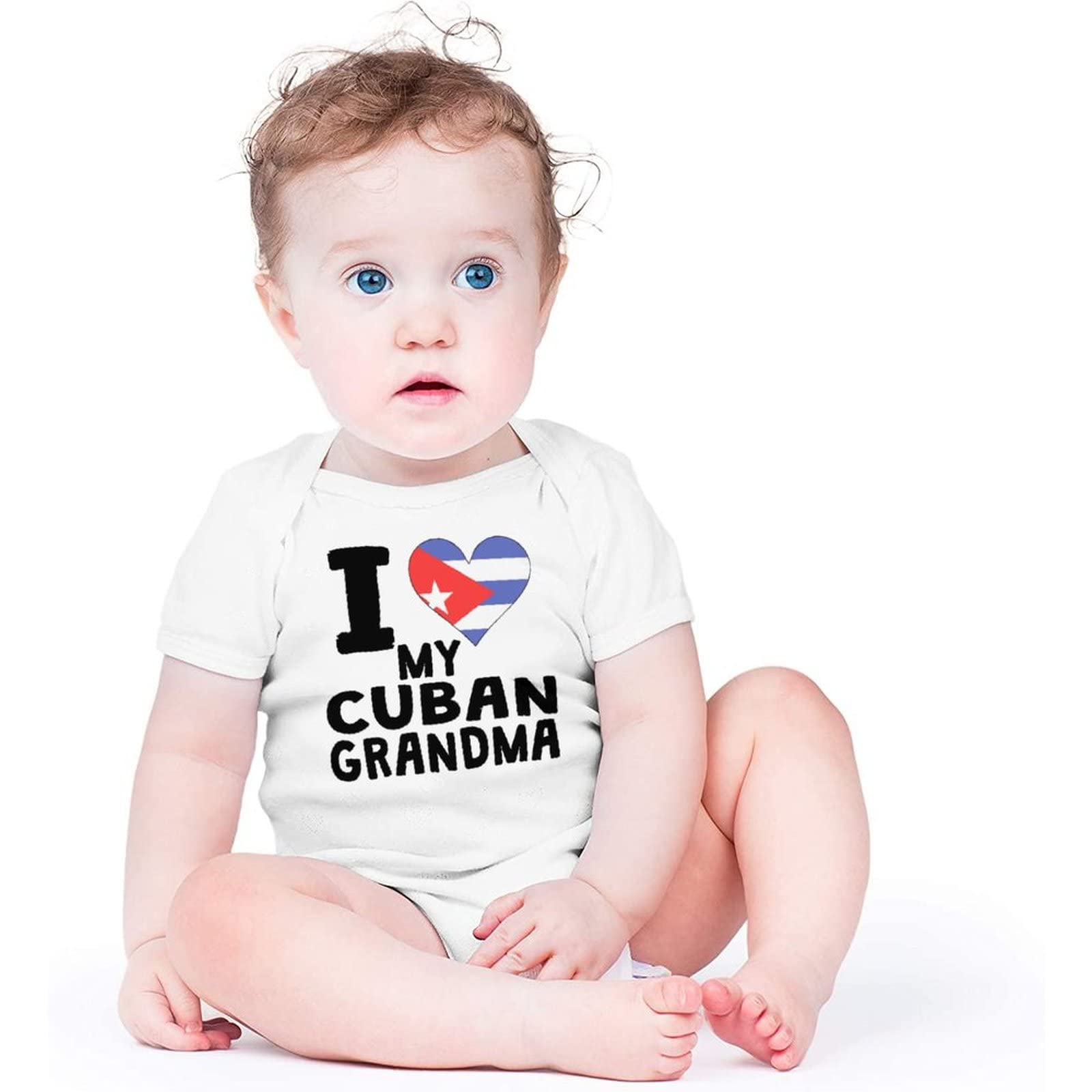 Fashvacation I Love My Cuban Grandma Baby Bodysuits Cute Infant One-piece Funny Baby Jumpsuit
