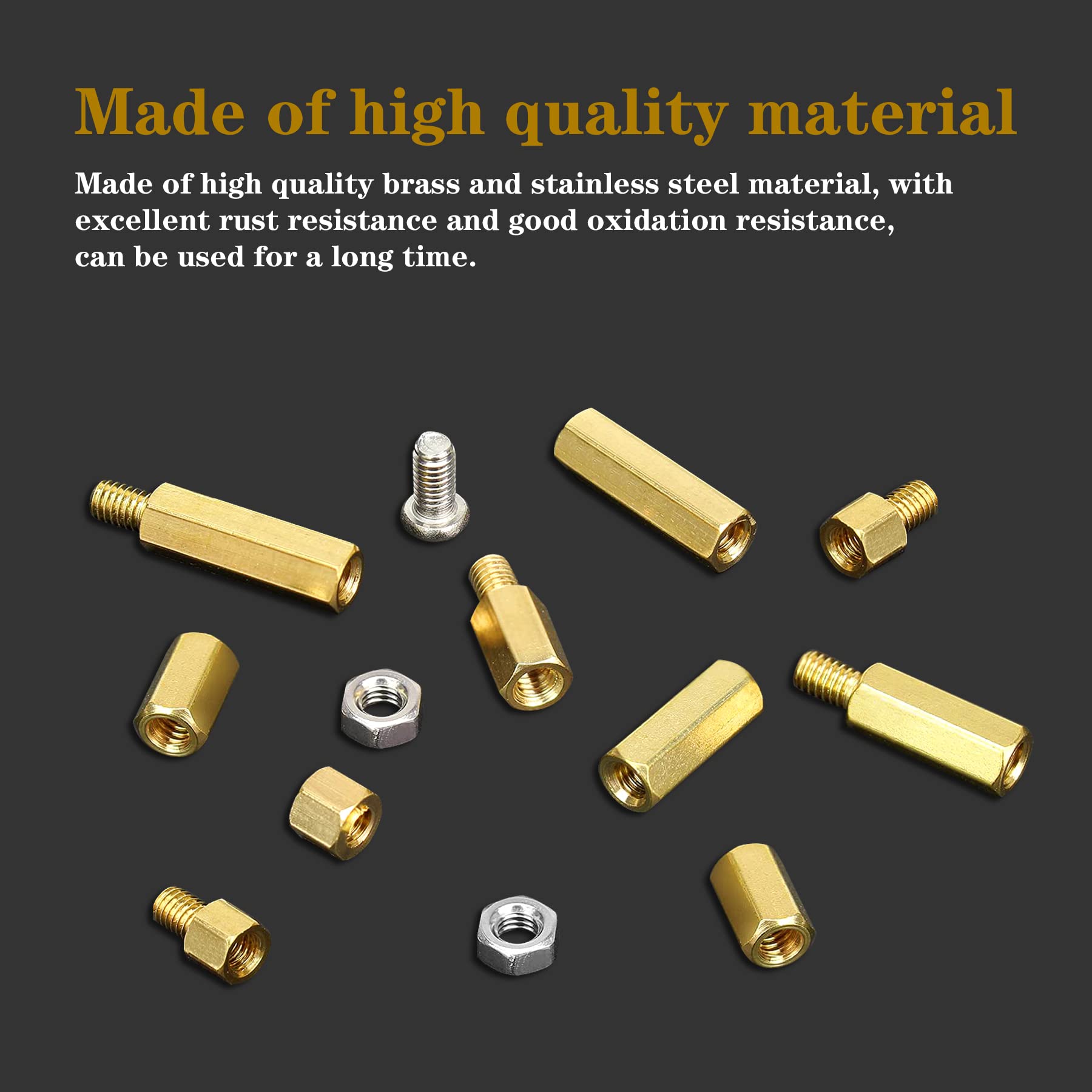 Csdtylh 180Pcs M4 Motherboard Standoffs&Screws&Nuts Kit, Hex Male-Female Brass Spacer Standoffs, Laptop Screws for DIY Computer Build, Electronic Projects, Raspberry Pi, Circuit Board etc.
