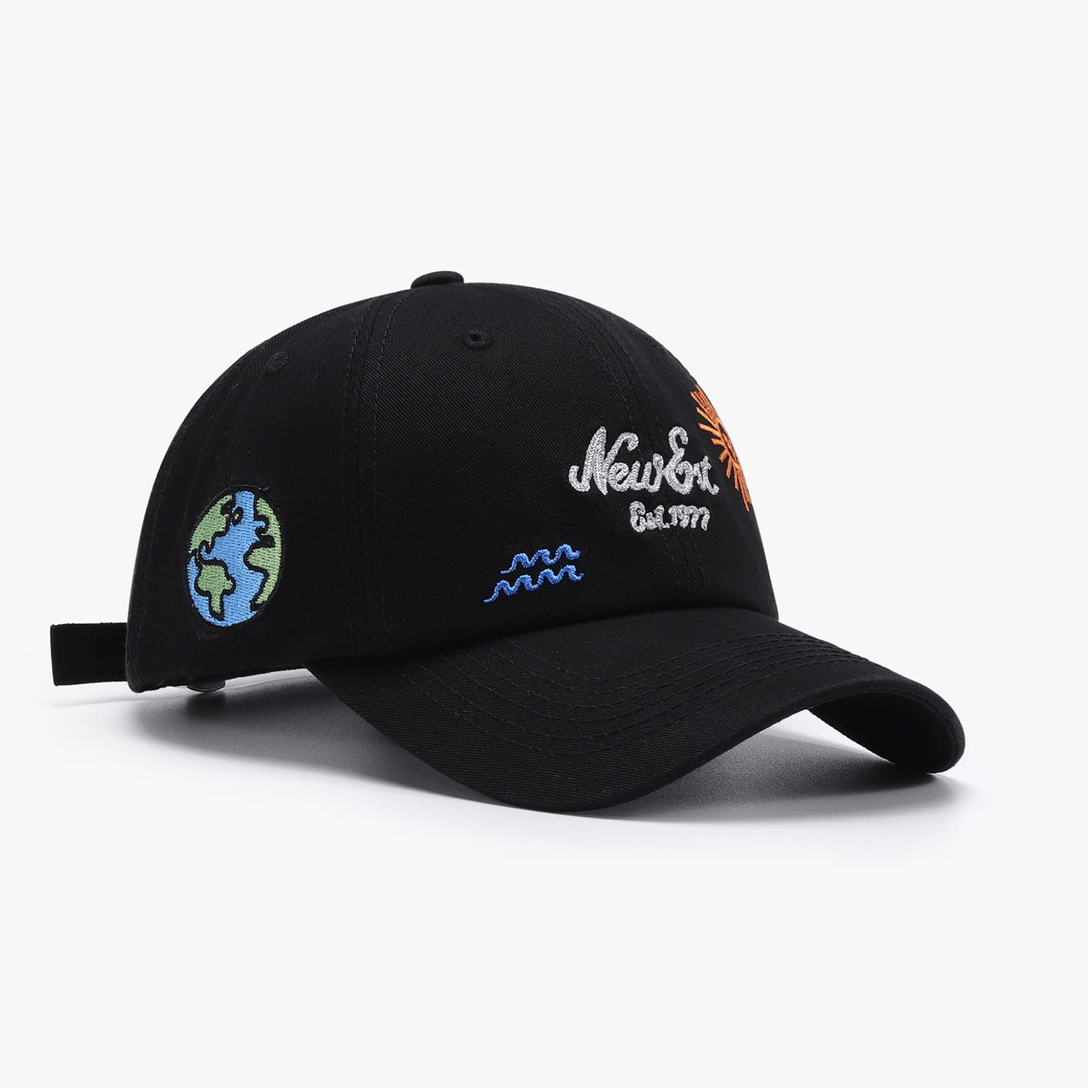 Cioatin Y2K Funny Letter Graphic Embroidery Baseball Cap Women Men Washed Distress Cotton Low Profile Dad Hat Sports Hat Black
