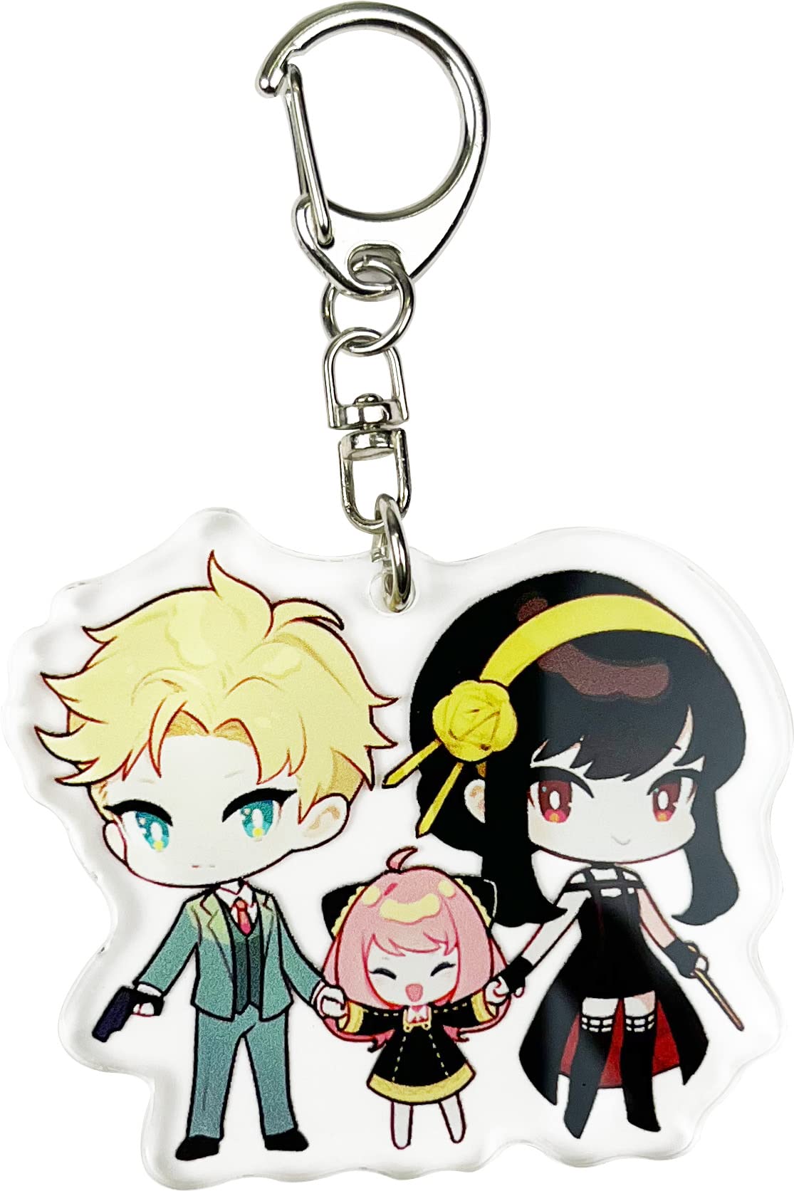 Birsppy DAANAH 7Pcs Spy Family Keychains Anya Yor Loid Forger Cosplay Cute Cartoon Anime Keyrings
