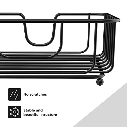 Napkin Holder for Table, GMFINE Black Napkin Holder for Kitchen & Dining Table, Modern Neat Metal Napkin Holder, 6.9" x 6.9" x 2.2" Inside Size