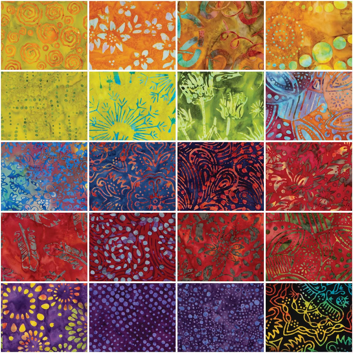 Batiks Expressions Carnival 20 Fat Quarters Riley Blake Designs FQ-CARNVL-20