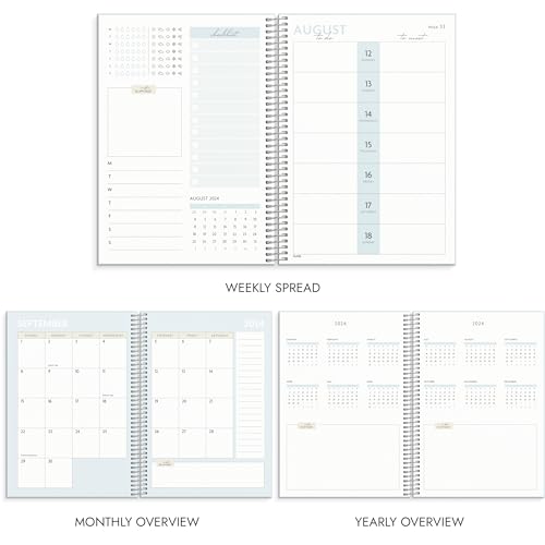 Burde Planner 2024 | Daily & Weekly Planner | Life Planner To Do | Elastic Band Closure, Hardcover | Planner 2024 | Organized living | December 18, 2023 to January 5, 2025