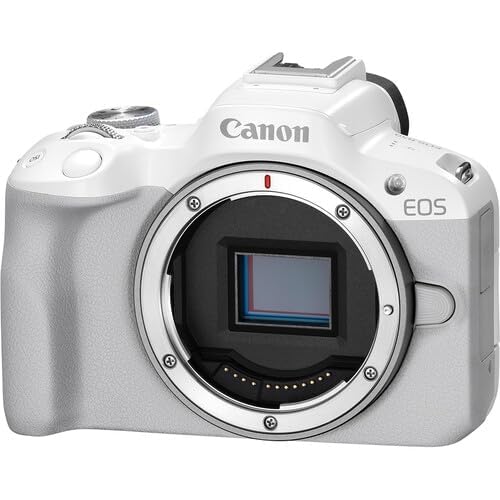 Canon EOS R50 Mirrorless Vlogging Camera (White) with Advanced Accessory and Travel Bundle | 5812C002 | canon eos r50