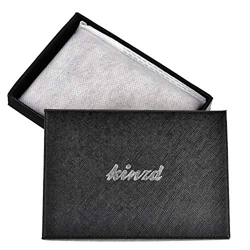 kinzd Slim Minimalist Zipper Credit Card Holder Leather Front Pocket Wallet with Keychain Ring Lanyard Strap