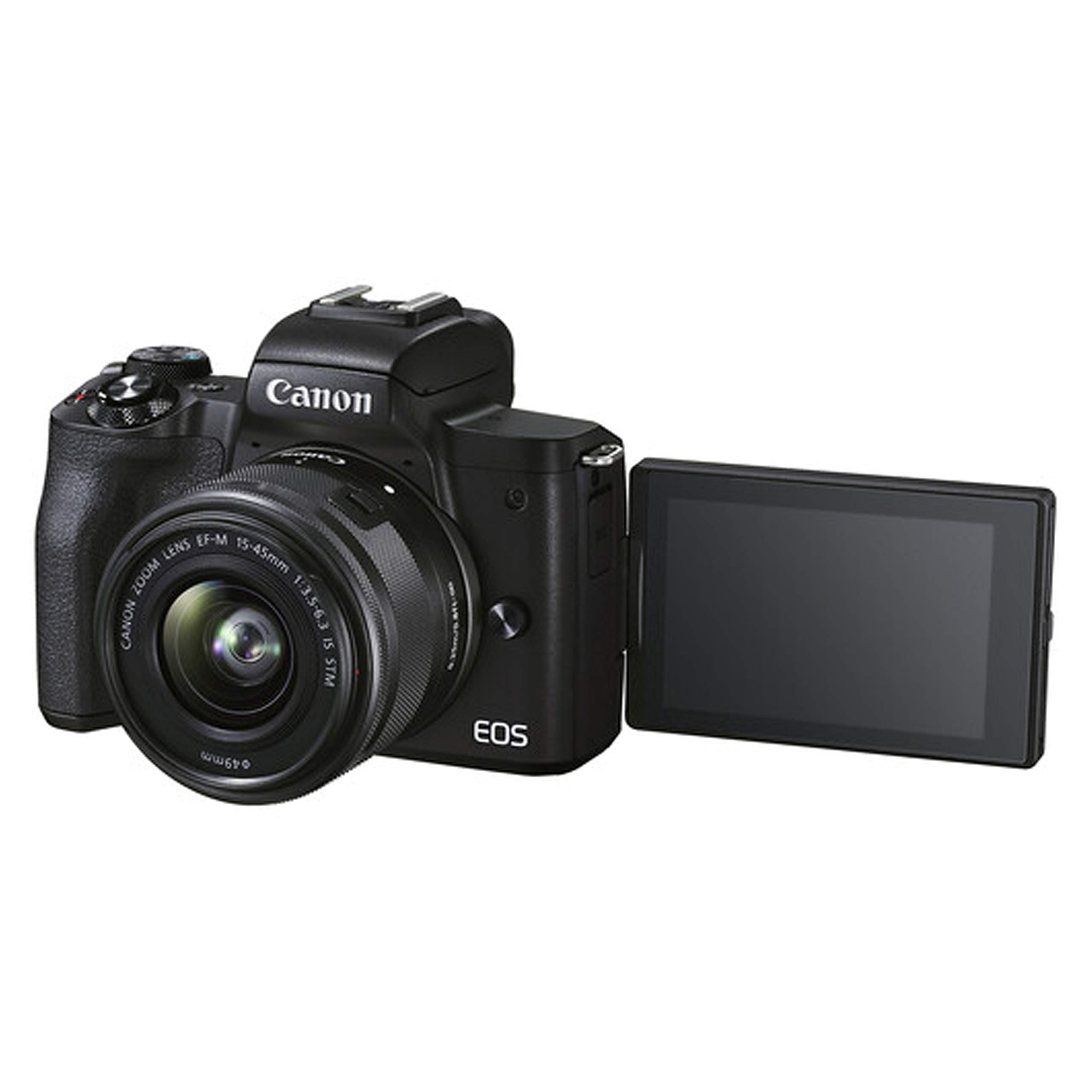 Canon EOS M50 Mark II Mirrorless Digital Camera with EF-M 15-45mm f/3.5-6.3 is STM Lens + 55-200mm f/4.5-6.3 is STM Lens + 64GB Memory Card, Professional Photo Bundle (42pc Bundle)