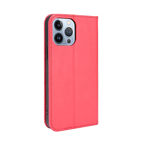 NATUMAX Wallet Folio Case for LG V60 THINQ 5G, Premium PU Leather Slim Fit Cover for V60 THINQ 5G, 2 Card Slots, Horizontal Viewing Stand, Small Lattice, Red