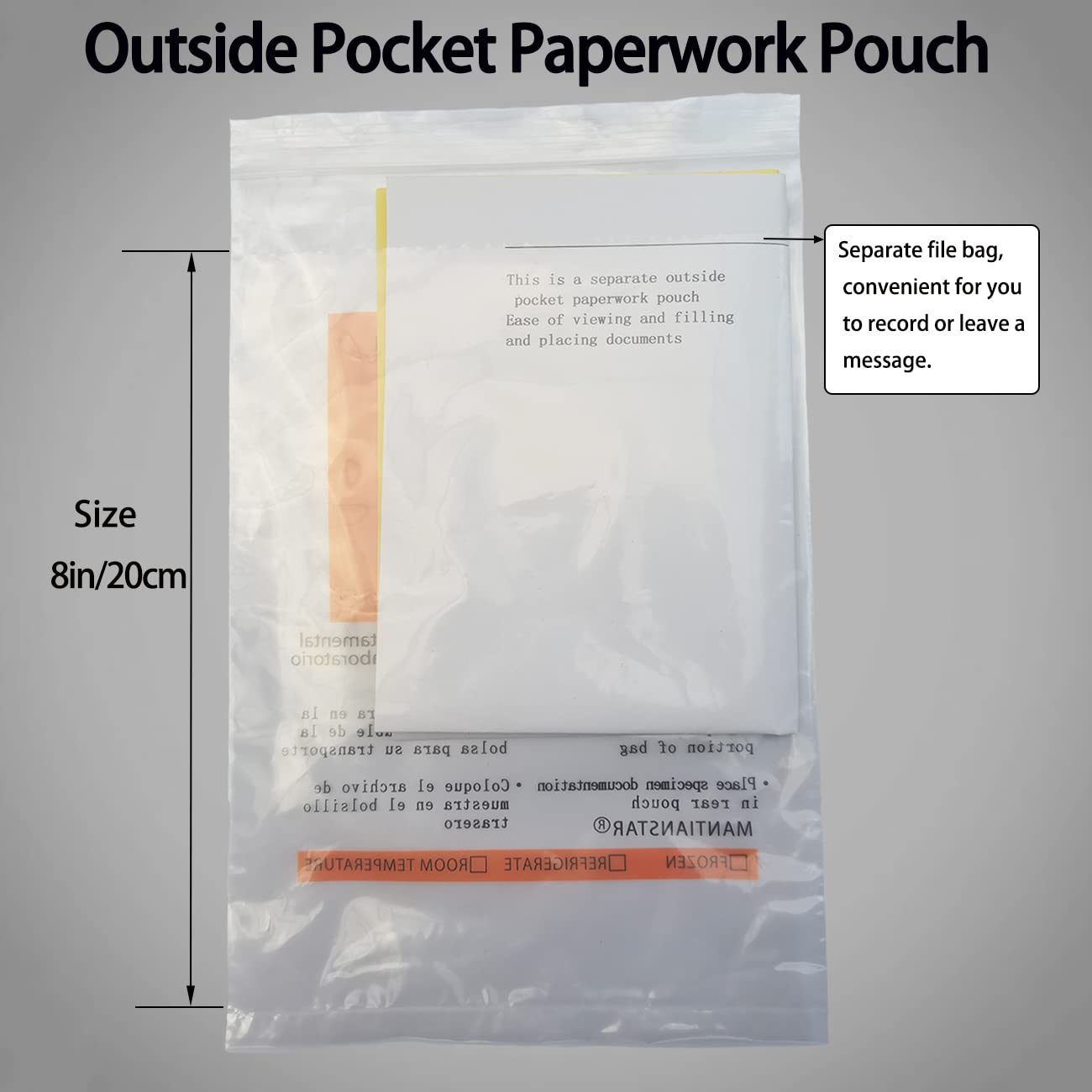 Mantianstar 100pcs Biohazard Specimen bags,6x9in/15x25cm Printed with Biohazard logo, Laboratory Sample Ziplock Top Bag