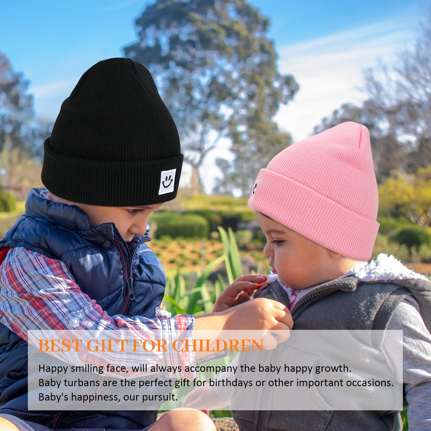 DANMY Baby Beanie Hat, Newborn Toddler Winter Warm Knit Hat, Kids Soft Beanie Cap