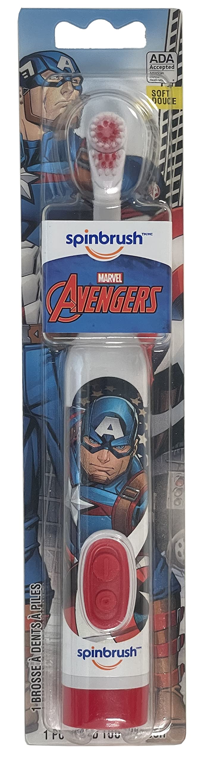 Disney Captain America 3pc Oral Care Bundle with Matching Battery Powered Toothbrush, 2-Minute Timer, Rinse Cup and More