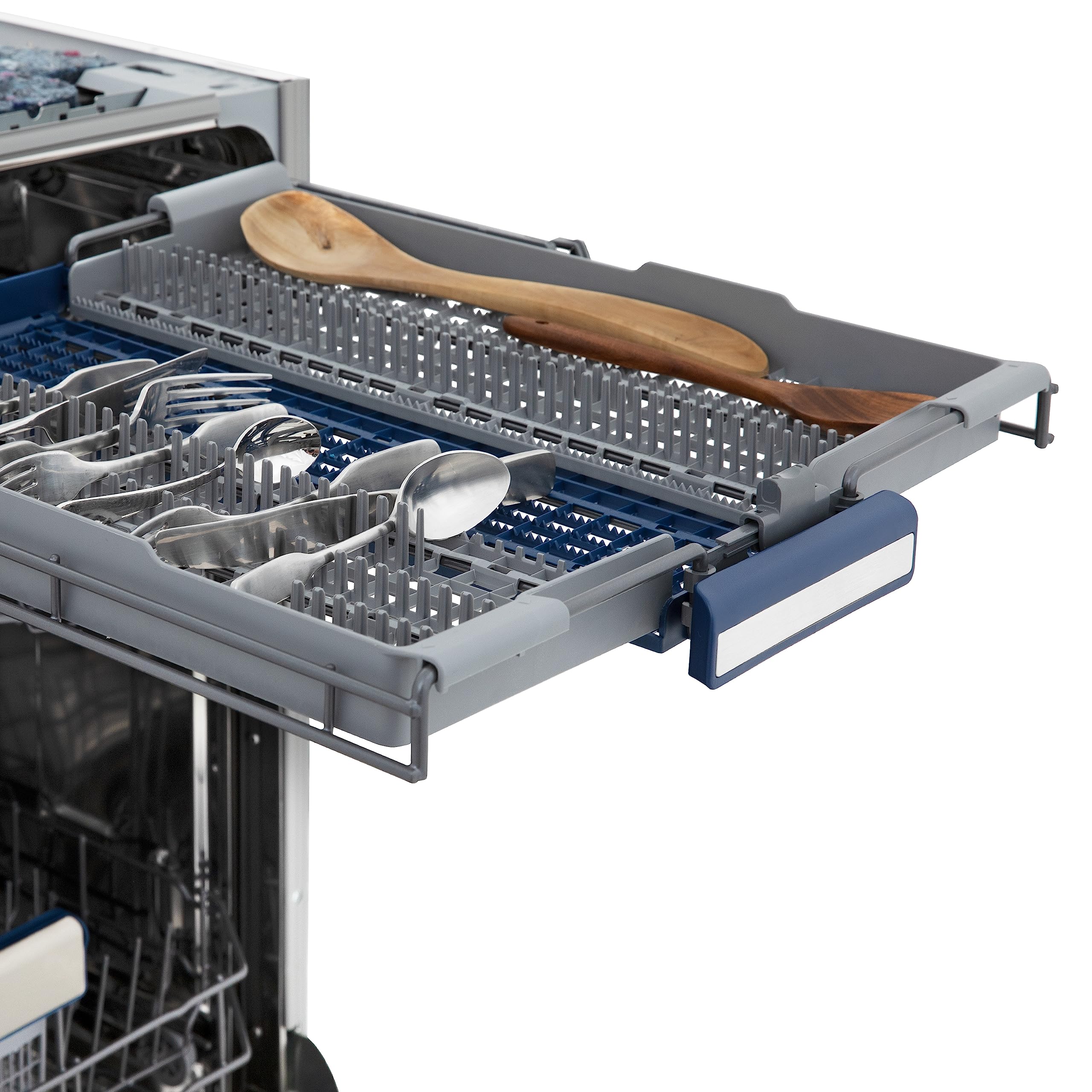 ZLINE Autograph Edition 24" 3rd Rack Top Control Tall Tub Dishwasher in Stainless Steel with Champagne Bronze Handle, 51dBa (DWVZ-304-24-CB)
