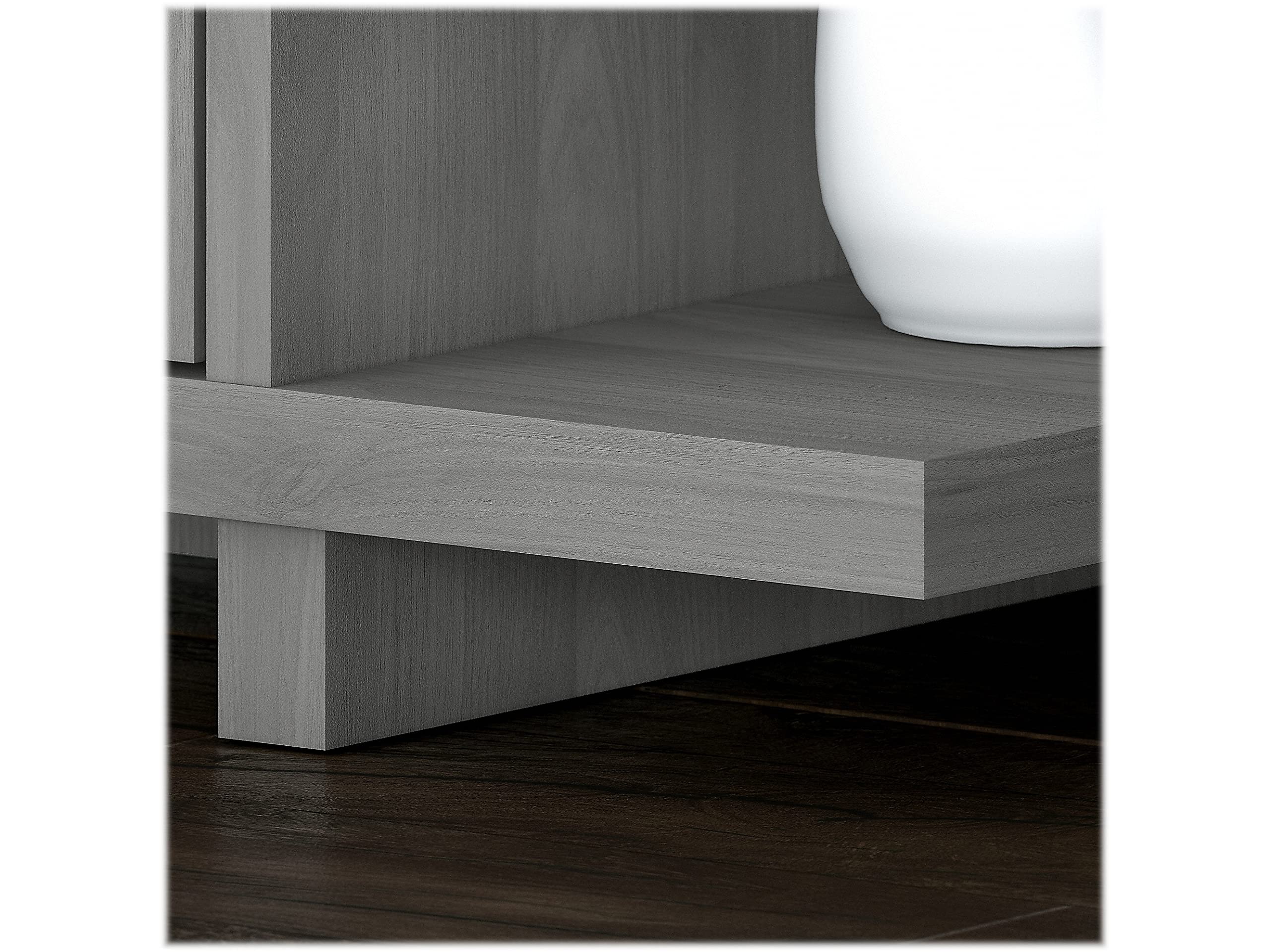 Bush Furniture Madison Avenue Large Geometric Etagere Bookcase with Doors in Modern Gray