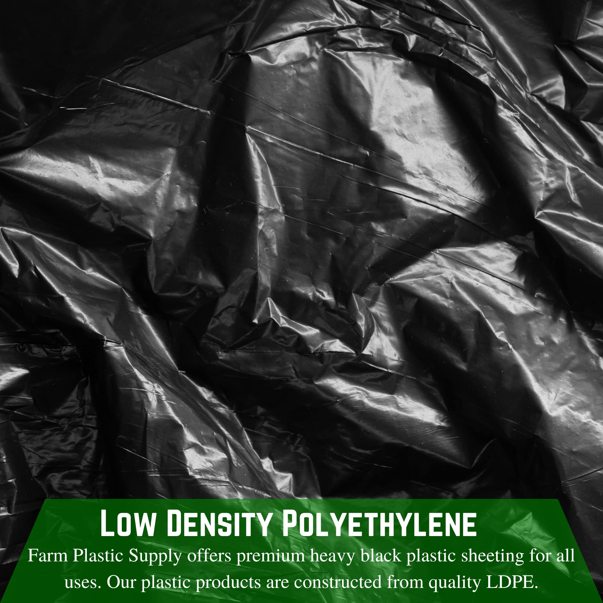 Farm Plastic Supply - Black Plastic Sheeting - 10 mil - (5' x 100') - Black Plastic Tarp, Polyethylene Vapor Barrier Plastic Sheeting, Black Painters Tarp, Roll of Heavy Duty Plastic