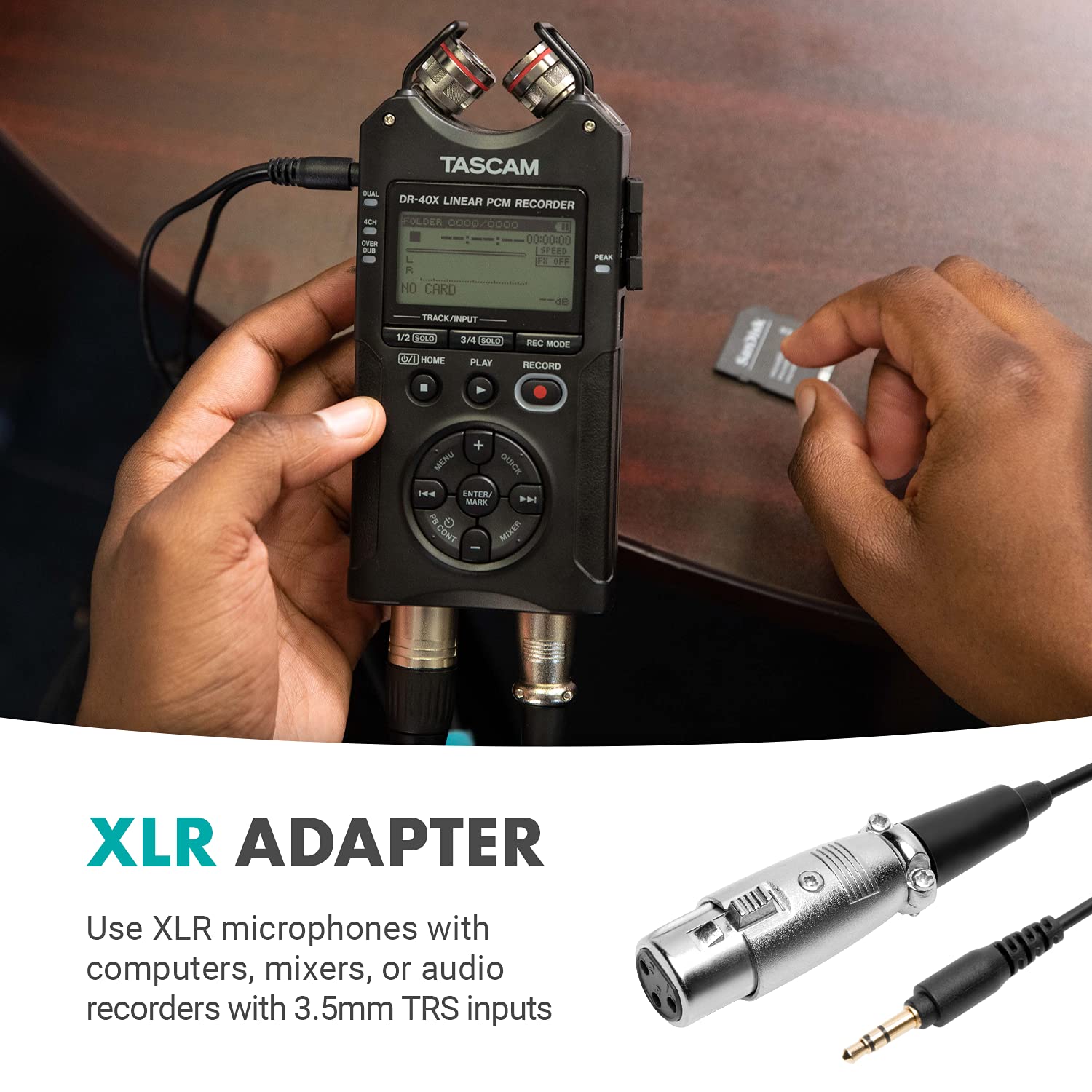 Movo TCB6 Female XLR to Male 3.5mm TRS Cable - XLR to 3.5mm Adapter for XLR Board and XLR Amp - Use Stereo to XLR Cable Adapter with Mixer Cables, Mic Input Cable, DJ Audio Cables, XLR Headphone Cable