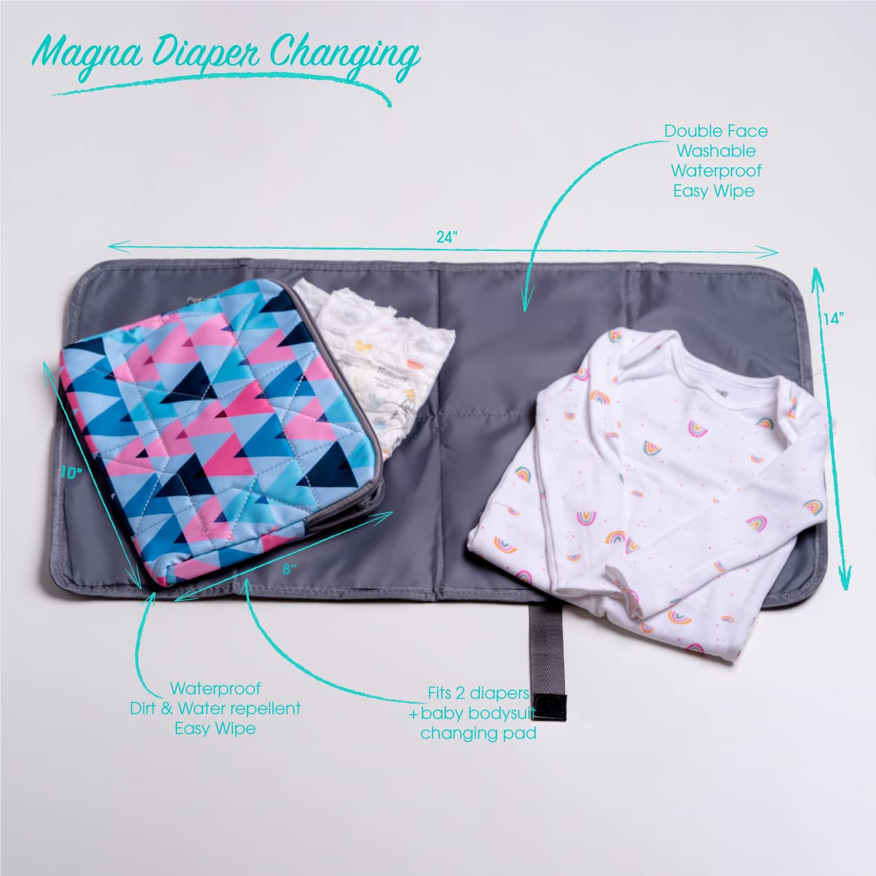 Clamera Diaper Bag Backpack β 5-in-1 Magna Travel Back Pack β Extra Large Diaper Bag with Changing Pad, Diaper Pouch, Pacifier Pouch & Stroller Hangers