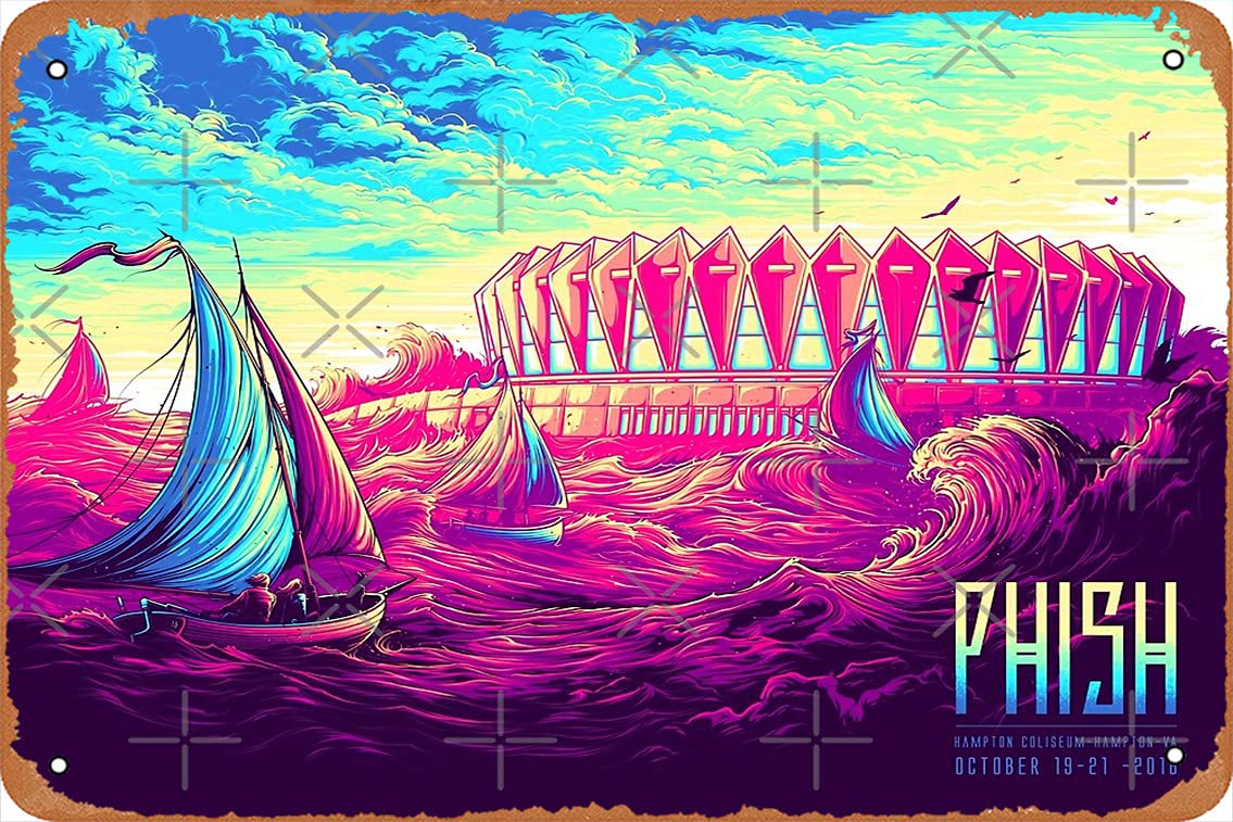 Potrait Madison Square Phish Garden Poster 12" X 8" Vintage Metal Tin Sign Home Decor Garage Man Cave Wall Art