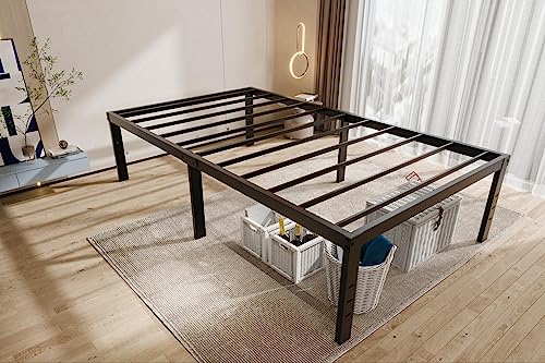 Joceret Bed Frame Twin Size 14 Inch Heavy Duty,Metal,No Box Spring Needed,Underbed Storage,Easy Assembly,Noise Free,Minimalism,Non-Slip,Bedroom,Kids,Boys,Girls,Black