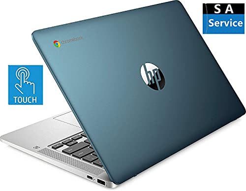 HP 14in Touchscreen Chromebook, Intel Celeron N4000, 4GB RAM, 128GB eMMC, WiFi, Bluetooth, Webcam, Audio by B&O, SA Service, Chrome OS, Brilliant Blue (Renewed)