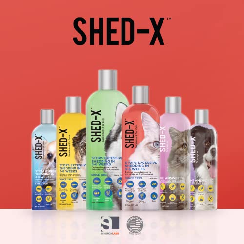 Shed-X Liquid Cat Supplement, 8oz β 100% Natural β Shed Defender, Help Excessive Cat Shedding with Cat Supplements of Essential Fatty Acids, Vitamins, and Minerals