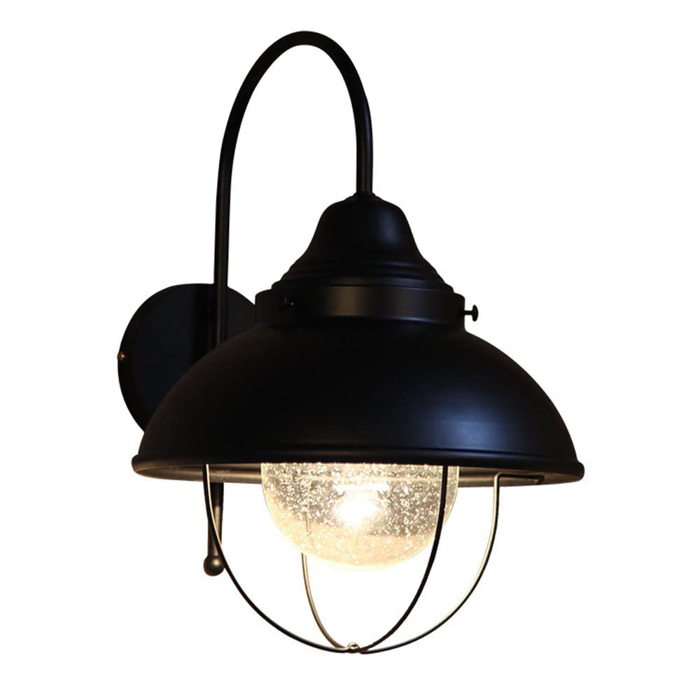 SDUYTEG 1 Light Outdoor Wall Lantern Clear Glass Matte Black Porch Lights Rustic Lantern Wall Sconce Outdoor for Outside Deck Garage Yard Front Door Garden Home