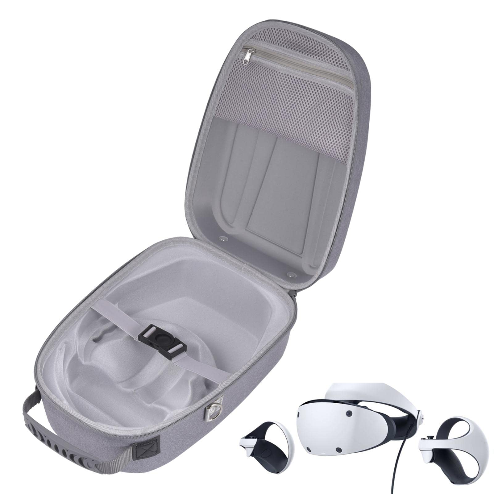 Carrying Case Compatible for PSVR2/PS5 VR2, Hard Travel Case Protective Storage Bag Box for VR Host Headset Waterproof EVA All-in-One Cover Case Protector Shell