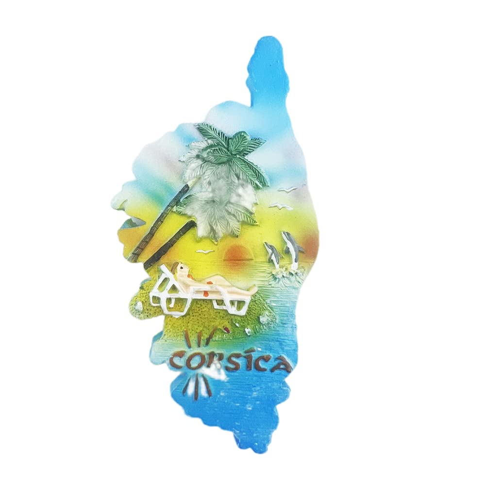 Corsica France Fridge Magnet Travel Souvenir Refrigerator Decoration 3D Magnetic Sticker Hand Painted Craft Collection