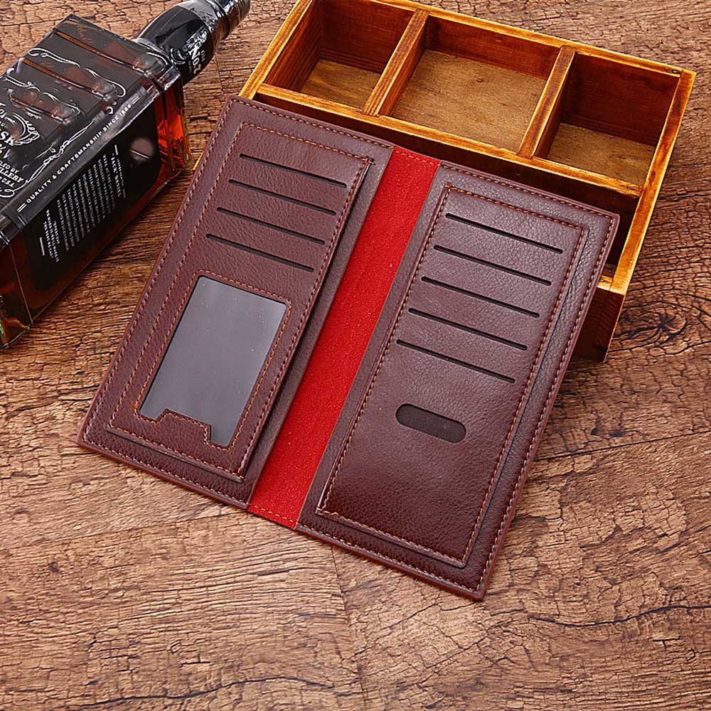 Classic Holder Bag Wallet Leather Capacity Purse Man Concise Card Huge Money Wallet