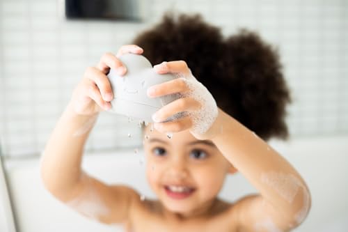 Ubbi Muted Color Cloud and Droplet Silicone Bath Squeeze Toys for Toddlers and Baby, Fun Bath Time Toys, Interactive Bath Toys, Baby Bath Accessory, Set of 2